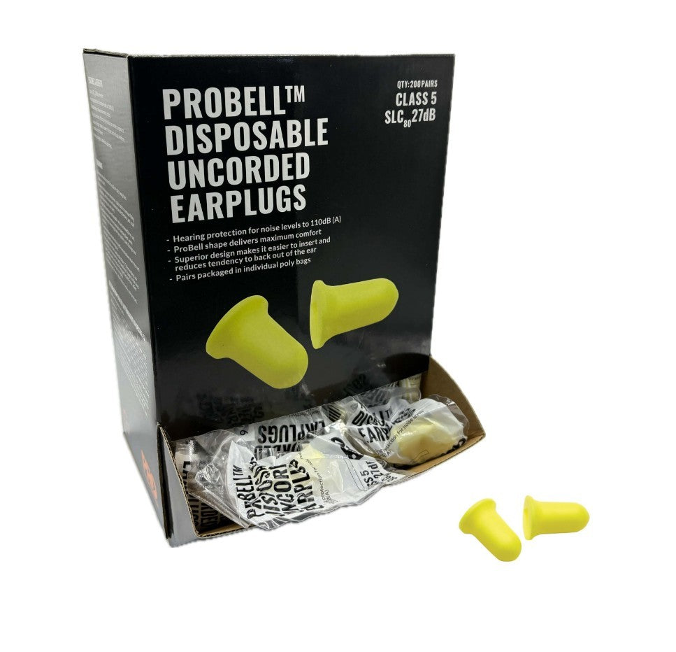 PRO CHOICE - PROPLUG BELL DISPOSABLE UNCORDED EARPLUGS (YELLOW ...