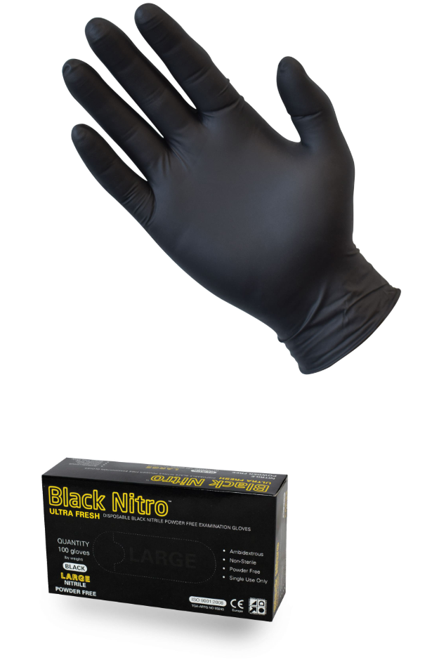BLACK NITRO - NITRILE HEAVY DUTY GLOVES (BLACK) – Waterproof Essentials